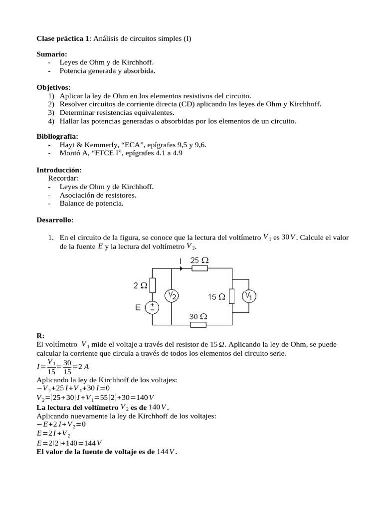 Análisis de Circuitos Simples | PDF | Resistencia Eléctrica y ...