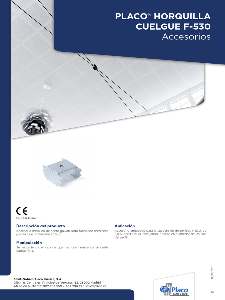 FT Placo Horquilla Cuelgue F-530 Placo Es | PDF | Laminado (metalmecánica) | Materiales de ...