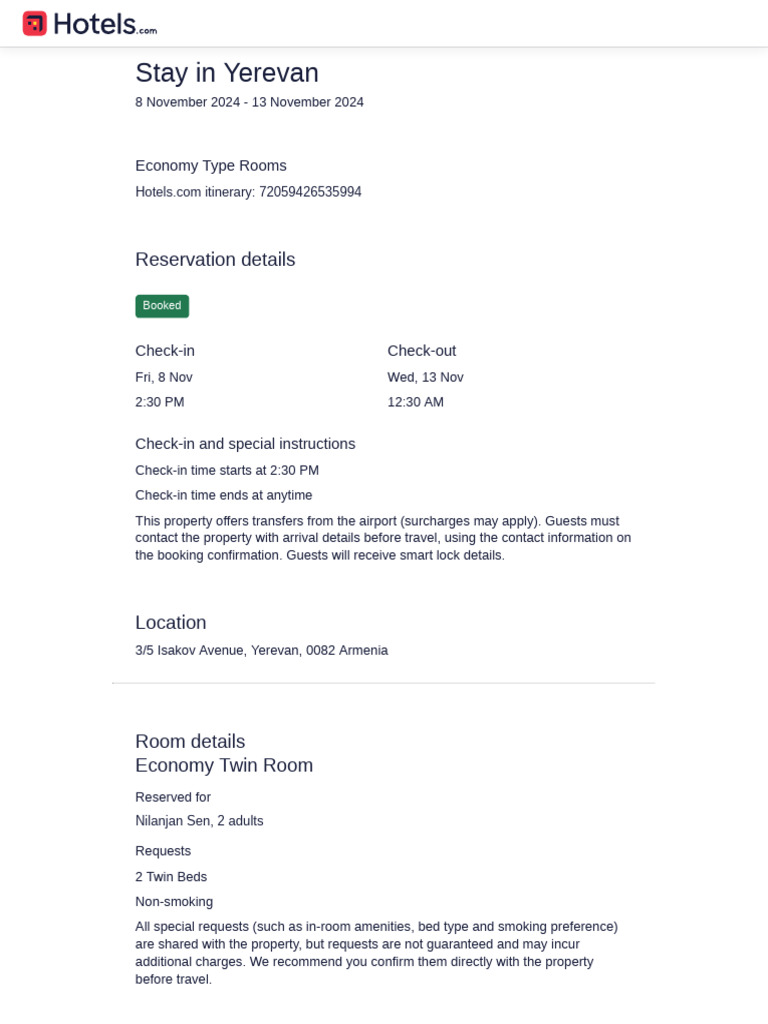 Nilanjan Sen Hotel Reservation | PDF | Fee | Taxes