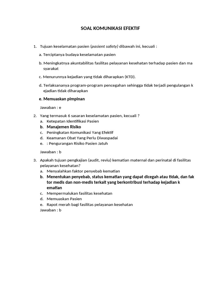 Soal MPI 10 Tata Kelola Klinis | PDF