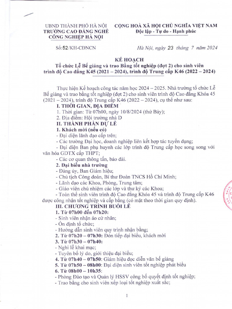 KH 52 vv tổ chức bế giảng và trao bằng tốt nghiệp đợt 2 cho sv trình độ ...