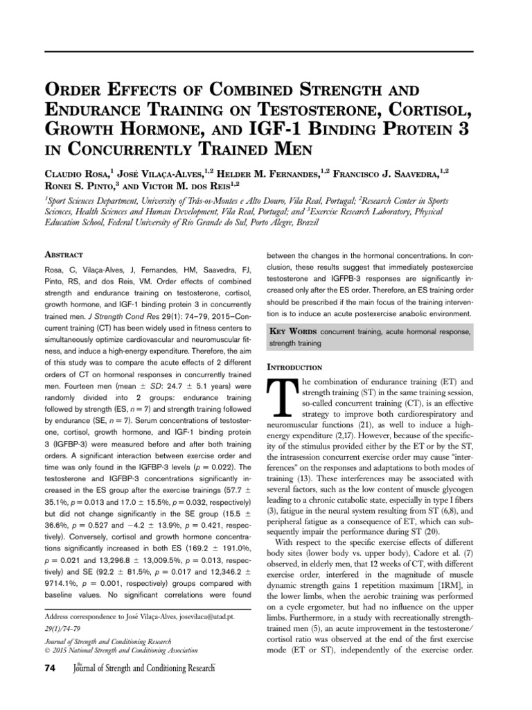 Order Effects of Combined Strength and Endurance.9 | PDF | Strength ...