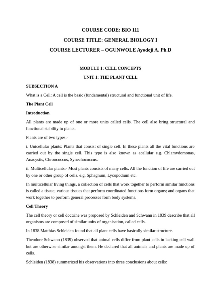 Overview of Plant Cell Biology | PDF | Cell Membrane | Cytosol