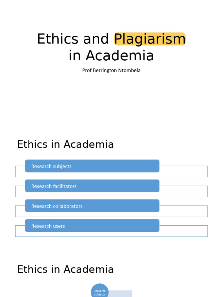 HEHS010 Ethics and Plagiarism in Academia | PDF | Plagiarism | Human ...