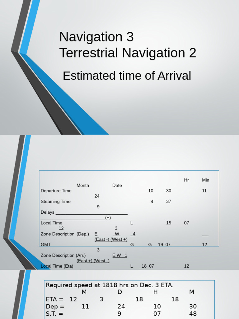 Estimated Time of Arrival Calculation | PDF | Units Of Measurement ...