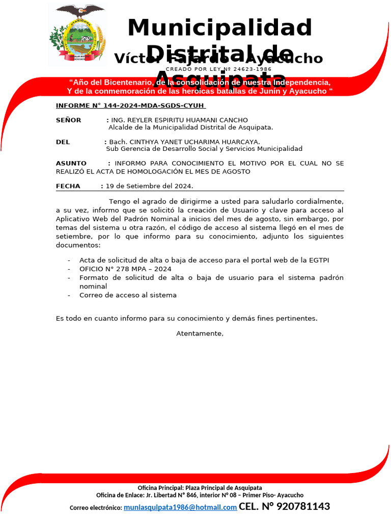 Informe 144 Padron Nominal | PDF