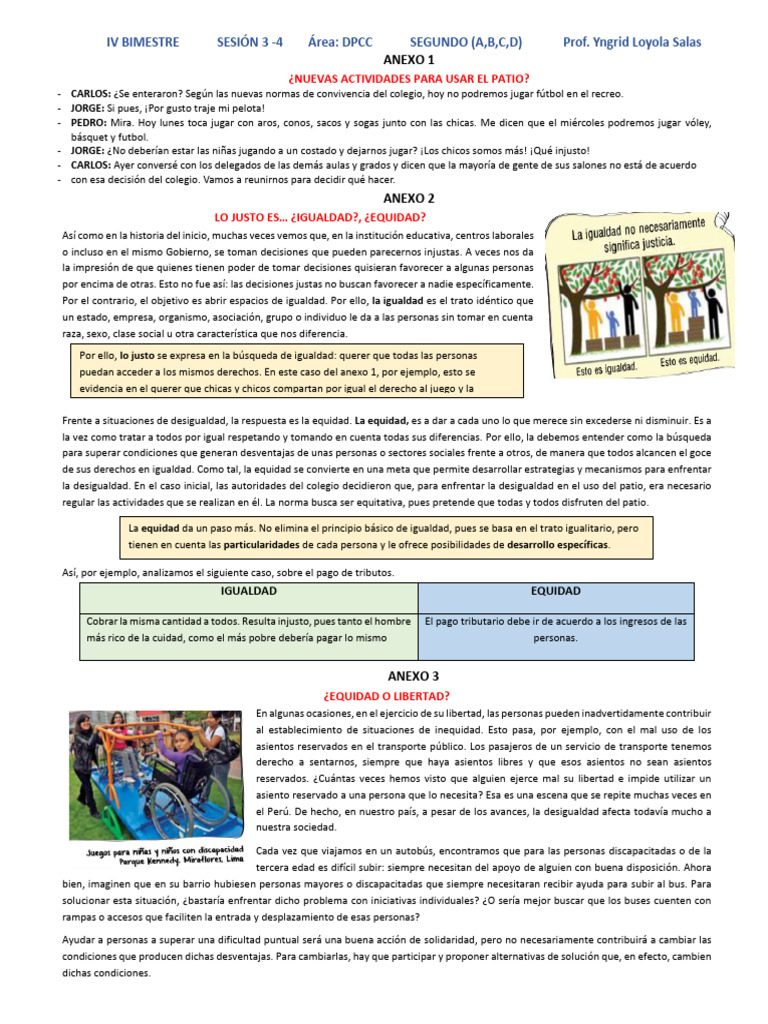 Iv B - Anexos Ses 3 DPCC 2do | PDF | Desigualdad social | Discriminación y relaciones raciales