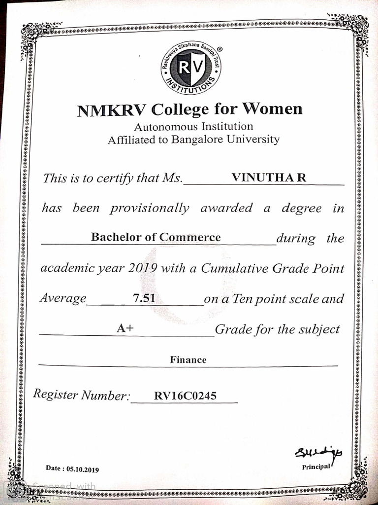 Degree Certificate | PDF