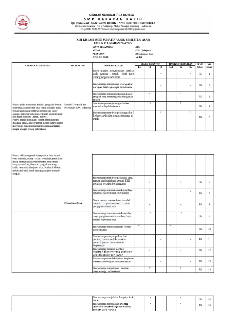 Ips Viii - Asas 2425 Ganjil (Autorecovered) | PDF