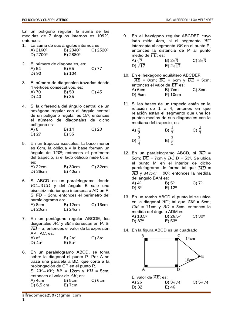 Poligonos y Cuadrilateros 2024 | PDF | Geometría Elemental | Formas ...
