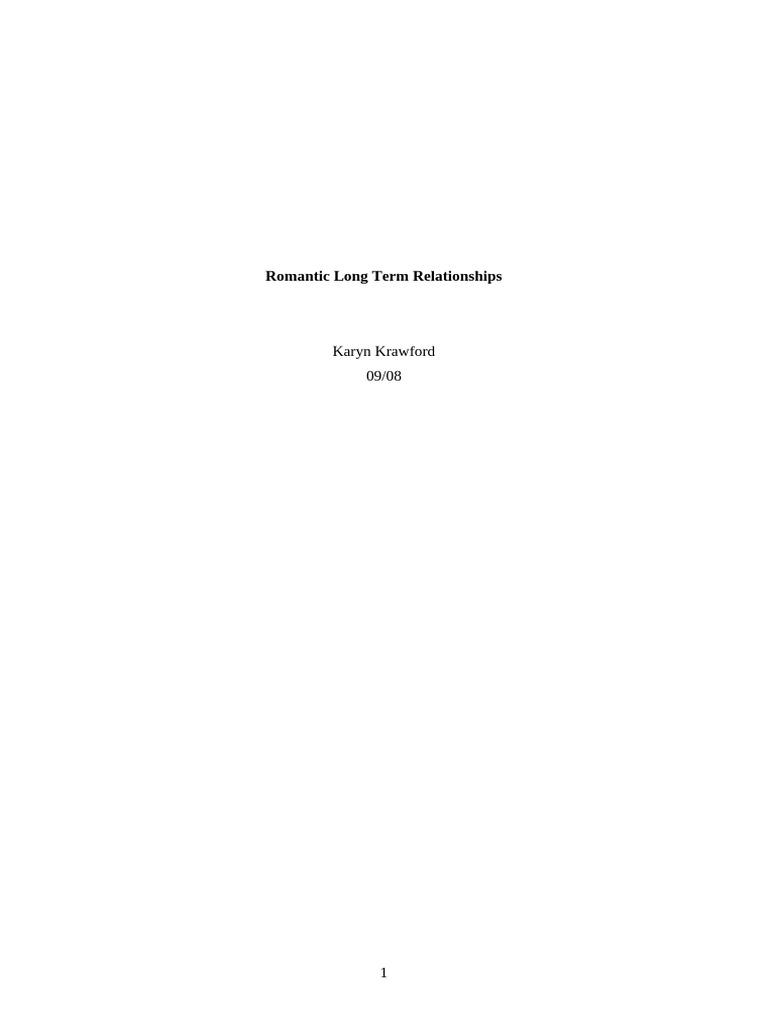 Insights on Long-Term Romantic Relationships | PDF | Intimate ...