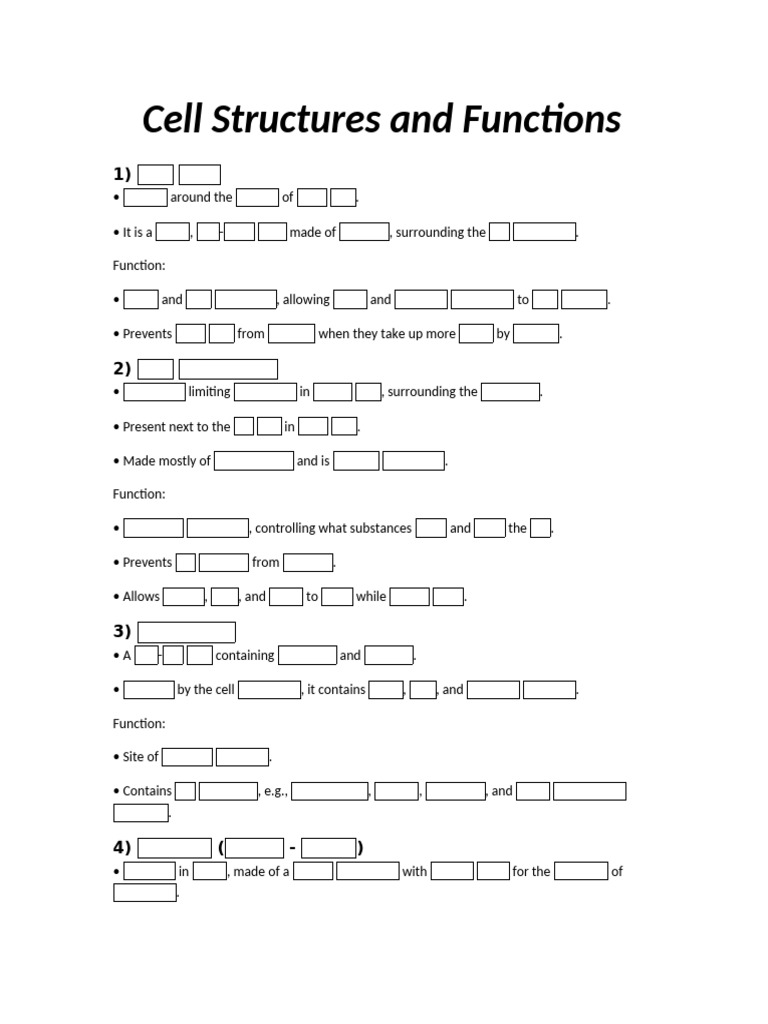 Cell Structures and Functions | PDF | Cell (Biology) | Cell Nucleus