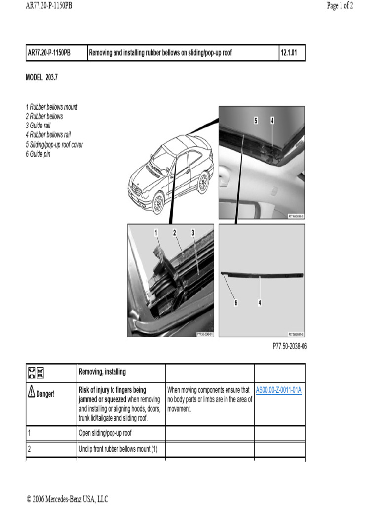Remove Install Rubber Bellows Pano CL203 AR77.20-P-1150 | PDF