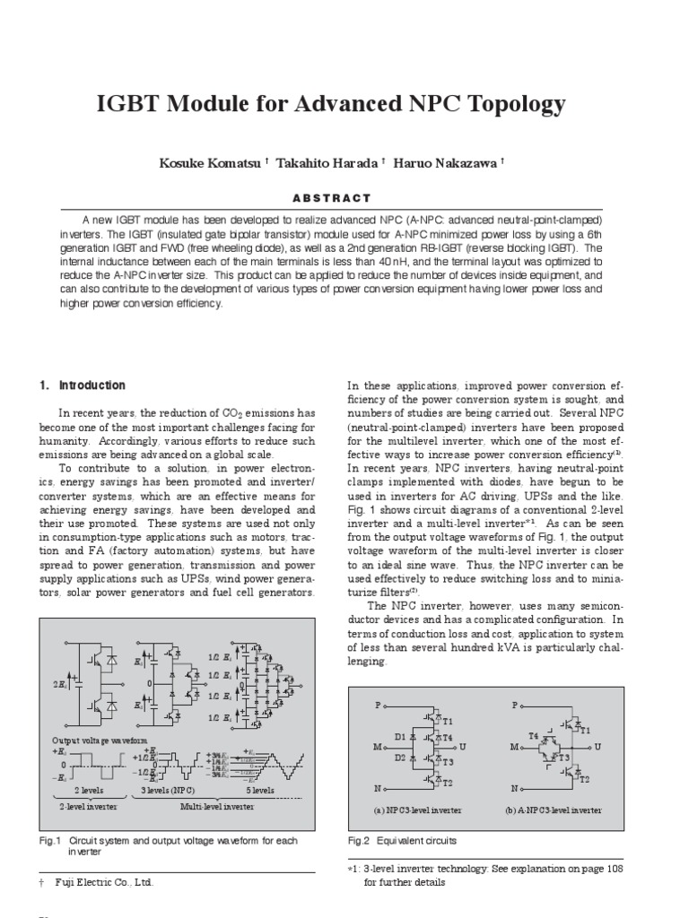 IGBT Module For Advanced NPC Topology: Kosuke Komatsu Takahito Harada ...
