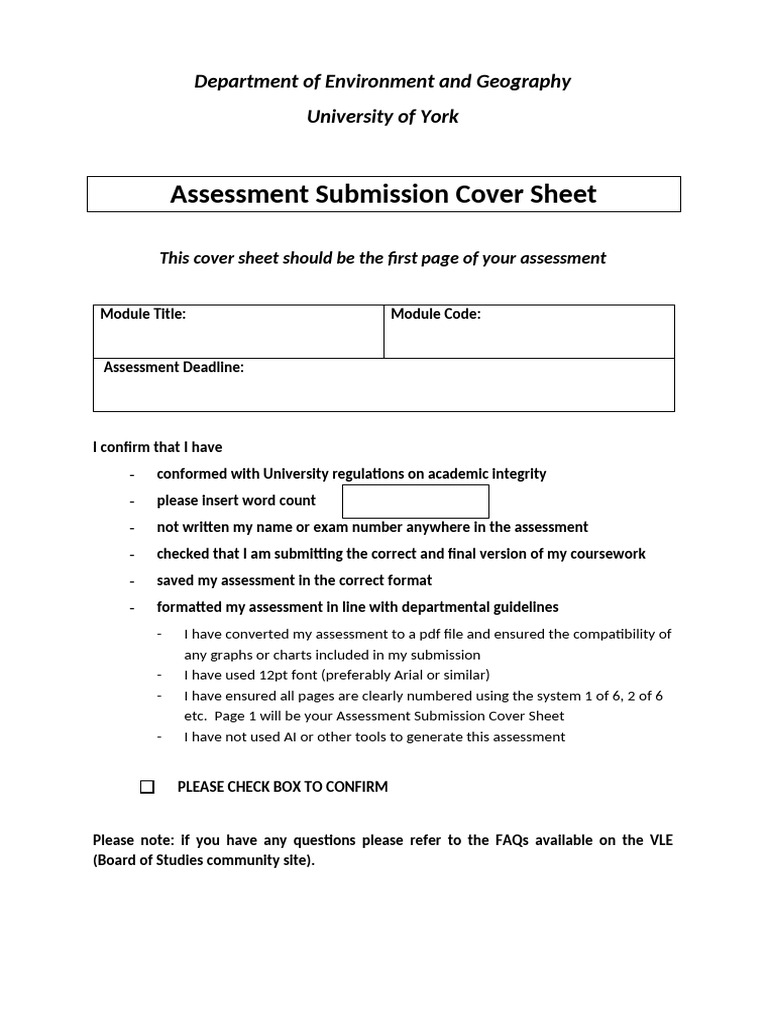 1 - Assessment Submission Cover Sheet | PDF
