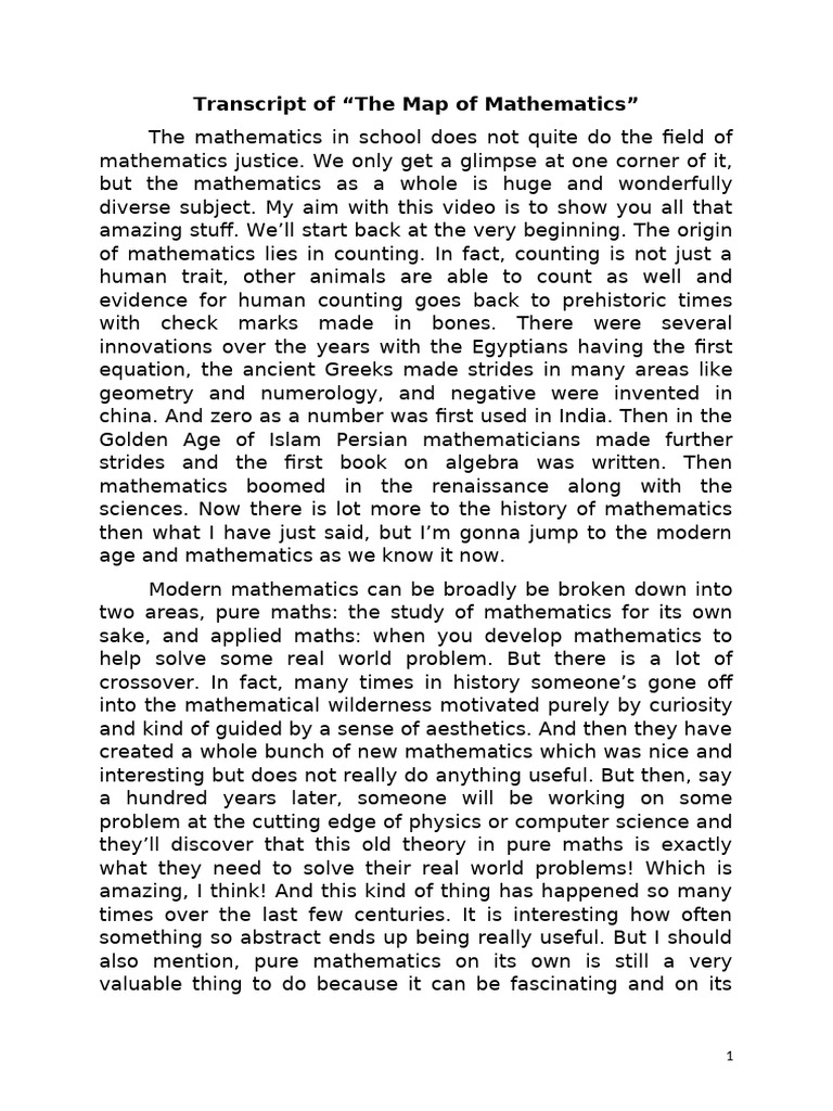 the map of mathematics | PDF | Numbers | Mathematics