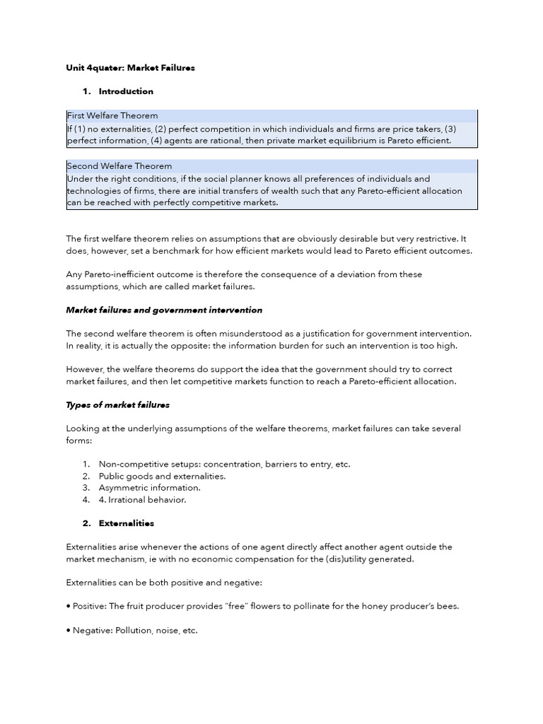 Understanding Market Failures and Solutions | PDF | Externality ...