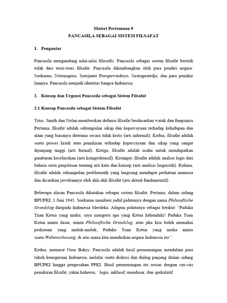 Materi Pertemuan 9 Pend. Pancasila | PDF | Filsafat | Sains & Matematika