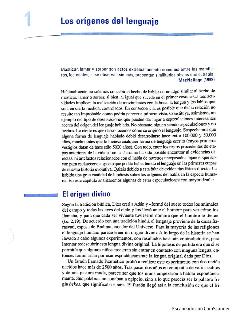 George Yule El Lenguaje, Los Origenes Del Lenguaje | PDF