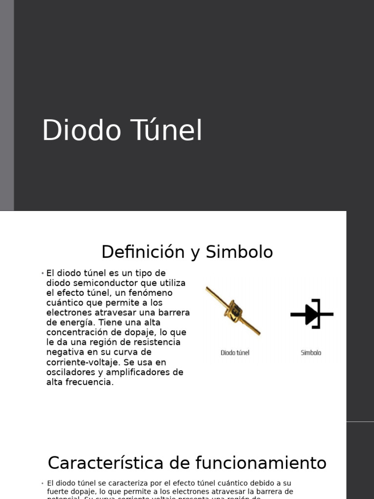 Diodo Túnel-1 | PDF | Diodo | Corriente eléctrica