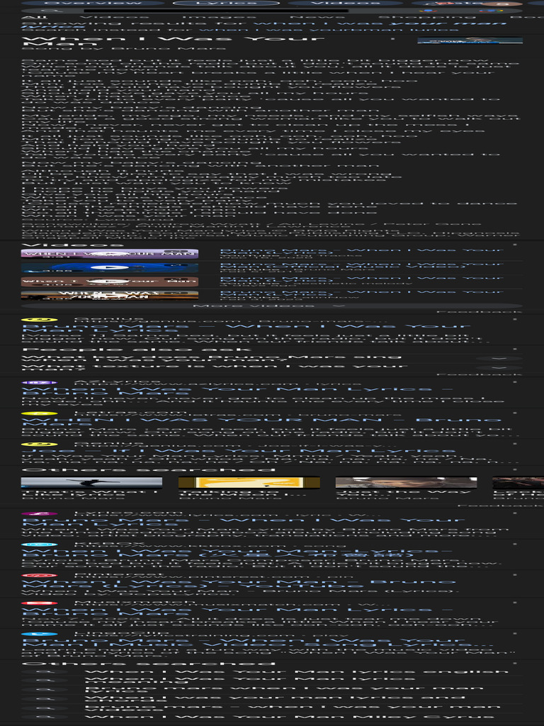 When I Was Yourbman Lurics - Google Search | PDF | Pop Songs | Recorded ...