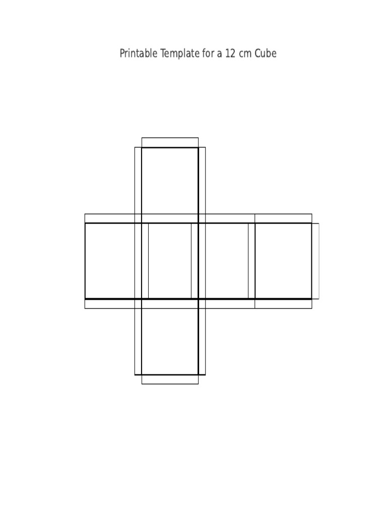 12cm Cube Template | PDF