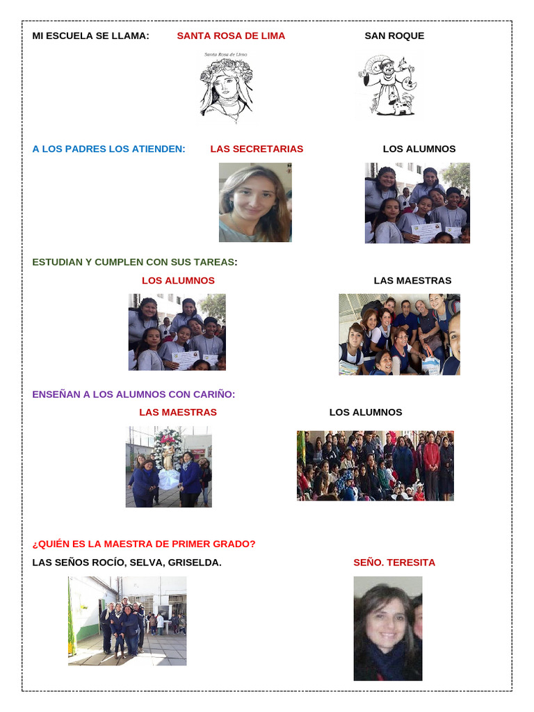 Mi Escuela: Santa Rosa de Lima | PDF