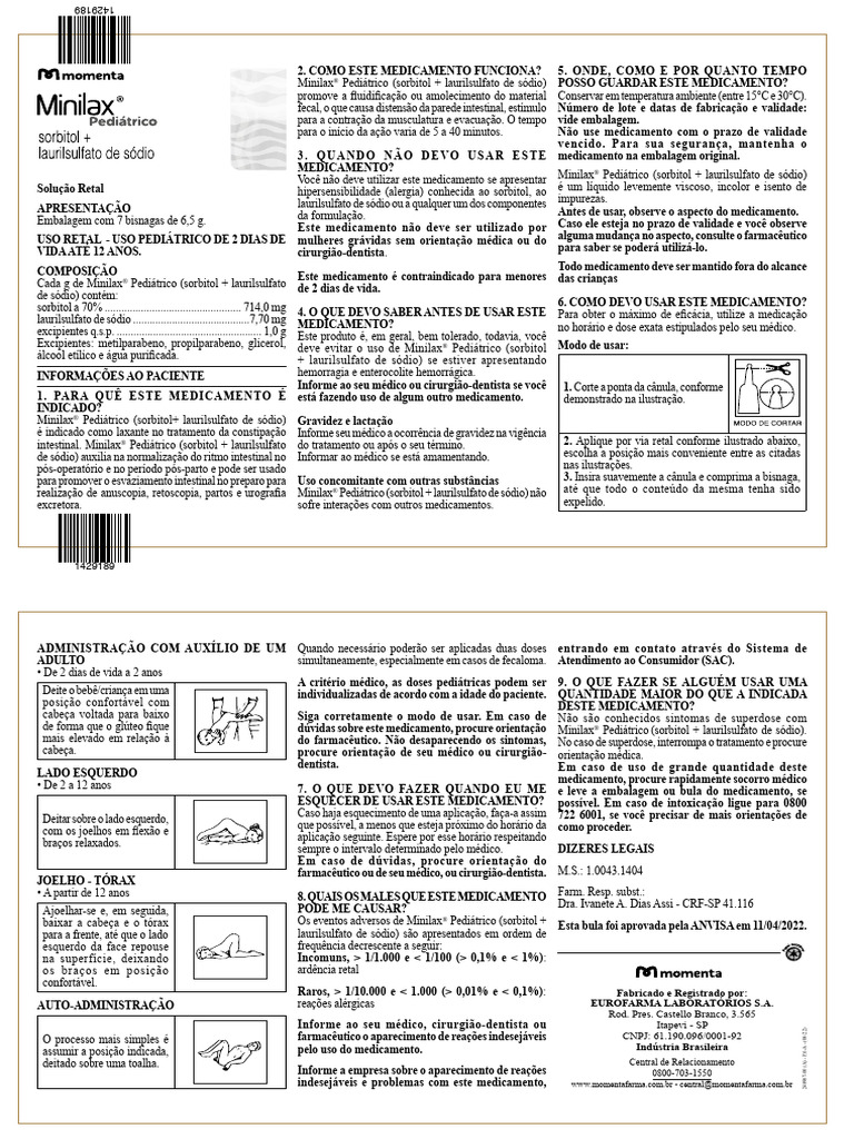 Flyer Minilax Pediatrico | PDF | Farmacêutico | Gravidez
