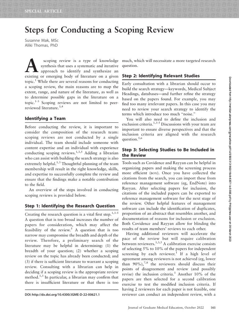 steps in scoping review | PDF | Science | Information Science