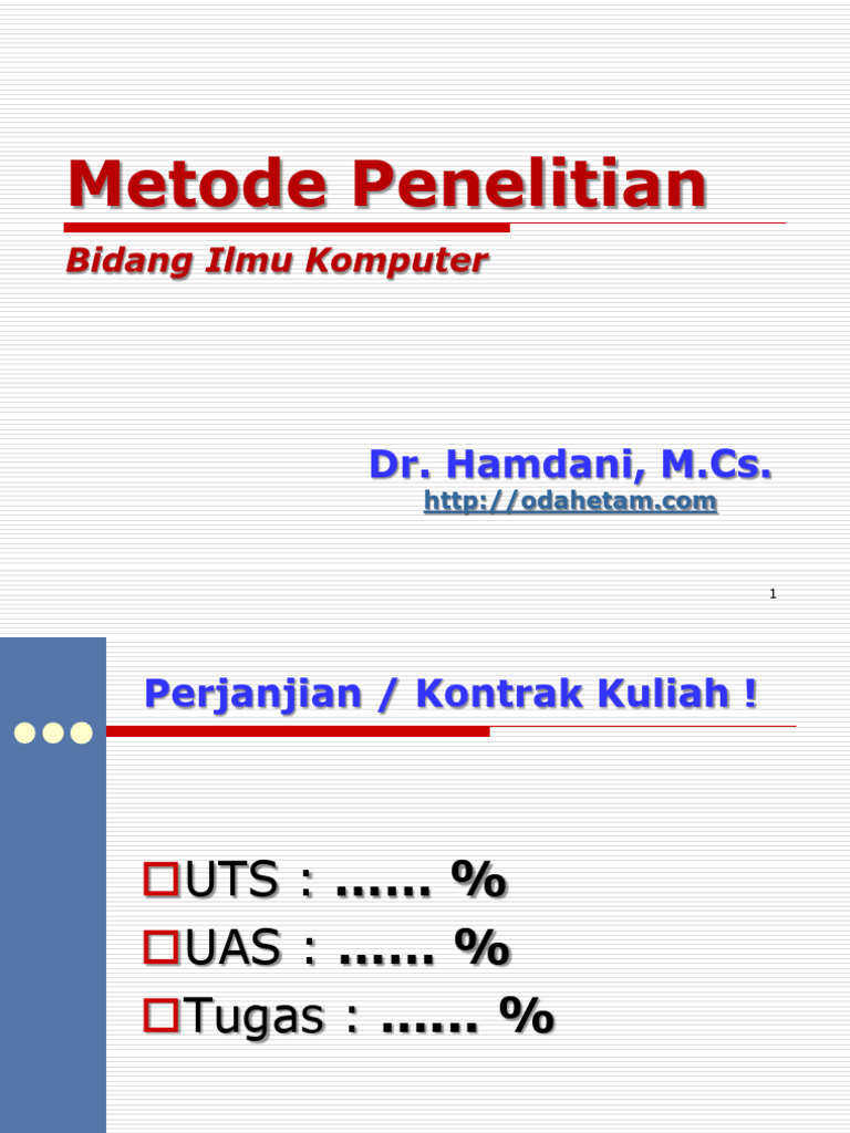 Minggu 1. Metode Penelitan-Ilmu Komputer | PDF