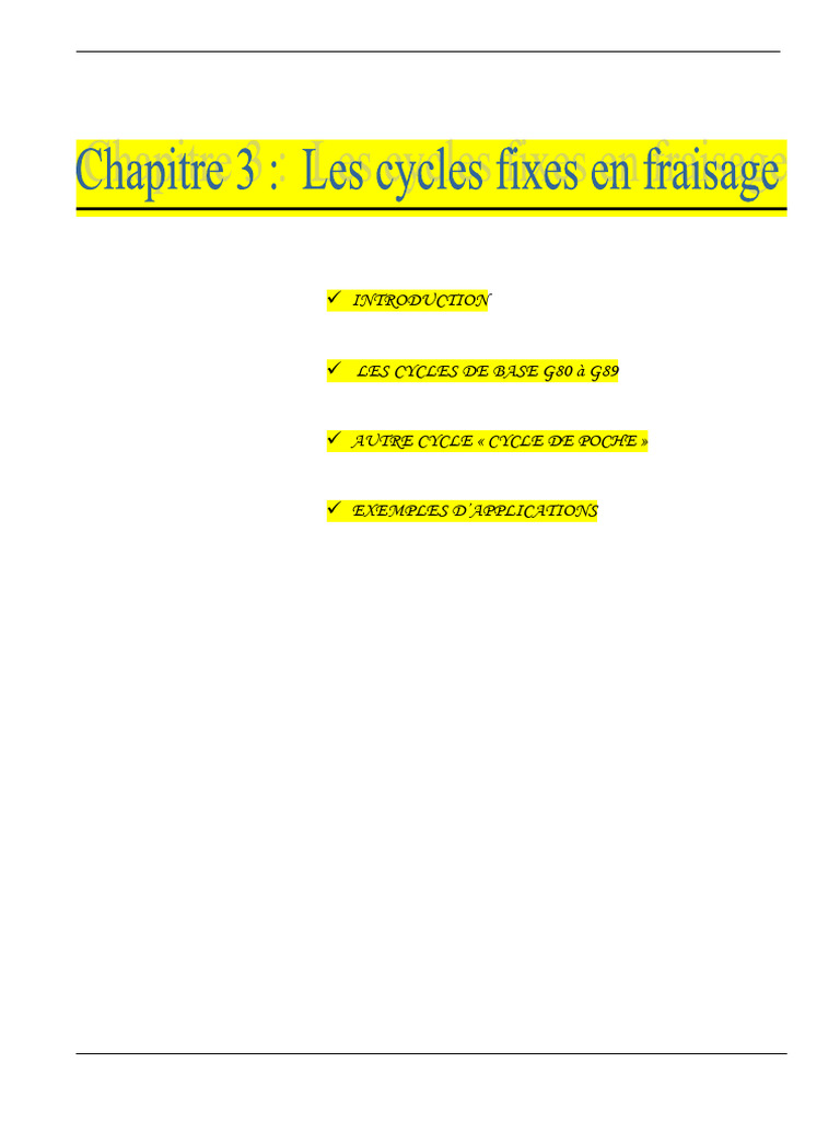 Cycles fixes en fraisage CNC : Guide G80-G89 | PDF | Perçage | Machine ...