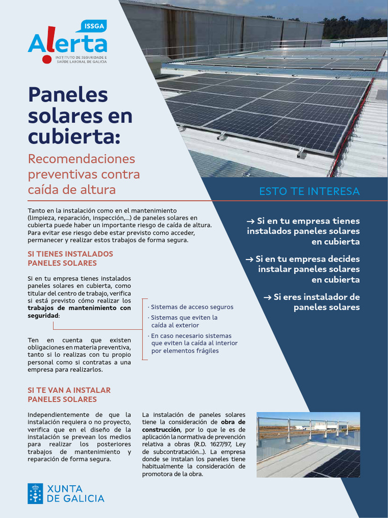Seguridad en paneles solares en cubiertas | PDF | Amianto | Seguridad y ...