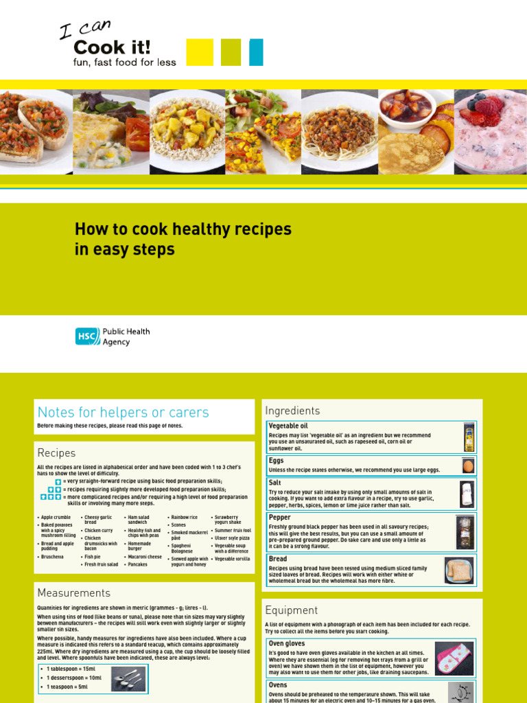 I Can Cook It! A3 Booklet 01 20 Final | PDF | Teaspoon | Baking