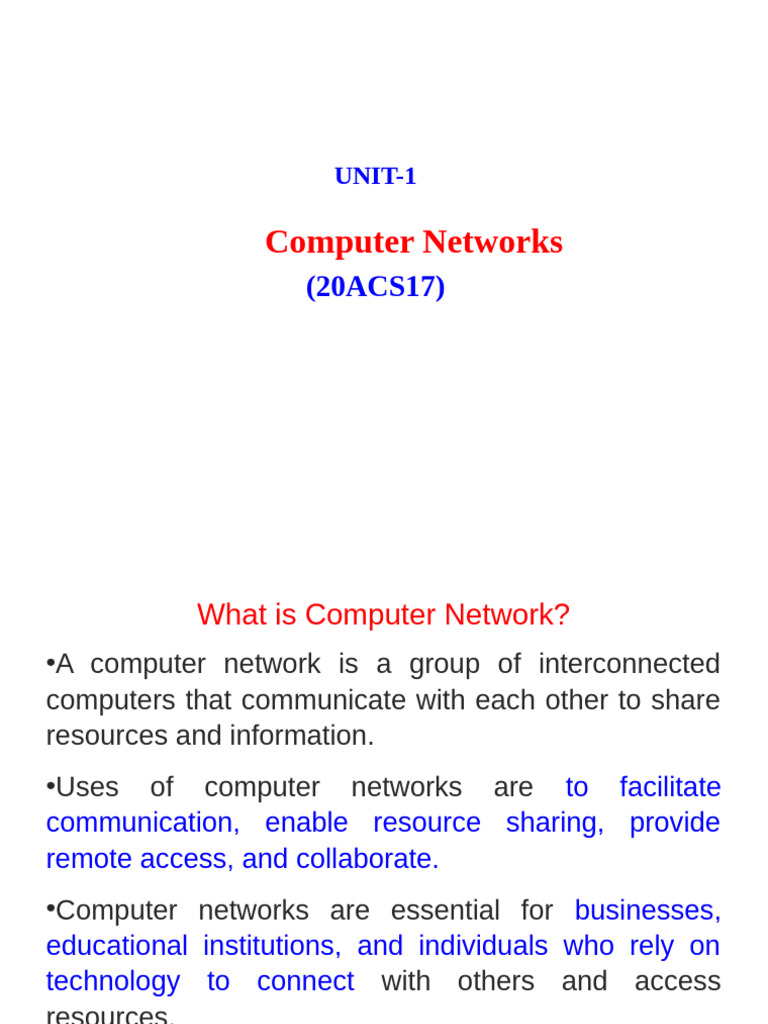 CN Unit-1 | PDF | Network Topology | Transmission Control Protocol
