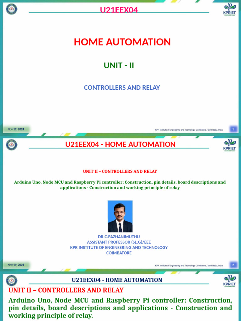 UNIT II - Controllers and Relay Crop | PDF | Raspberry Pi | Microcontroller
