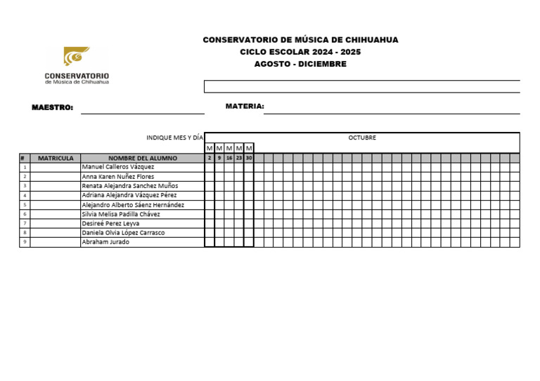 Lista OCtubre MEM 1 | PDF