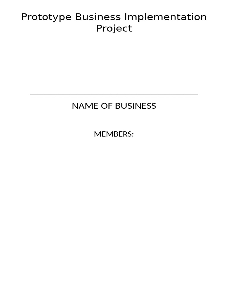 Prototype Business Implementation Project | PDF | Financial Economics ...