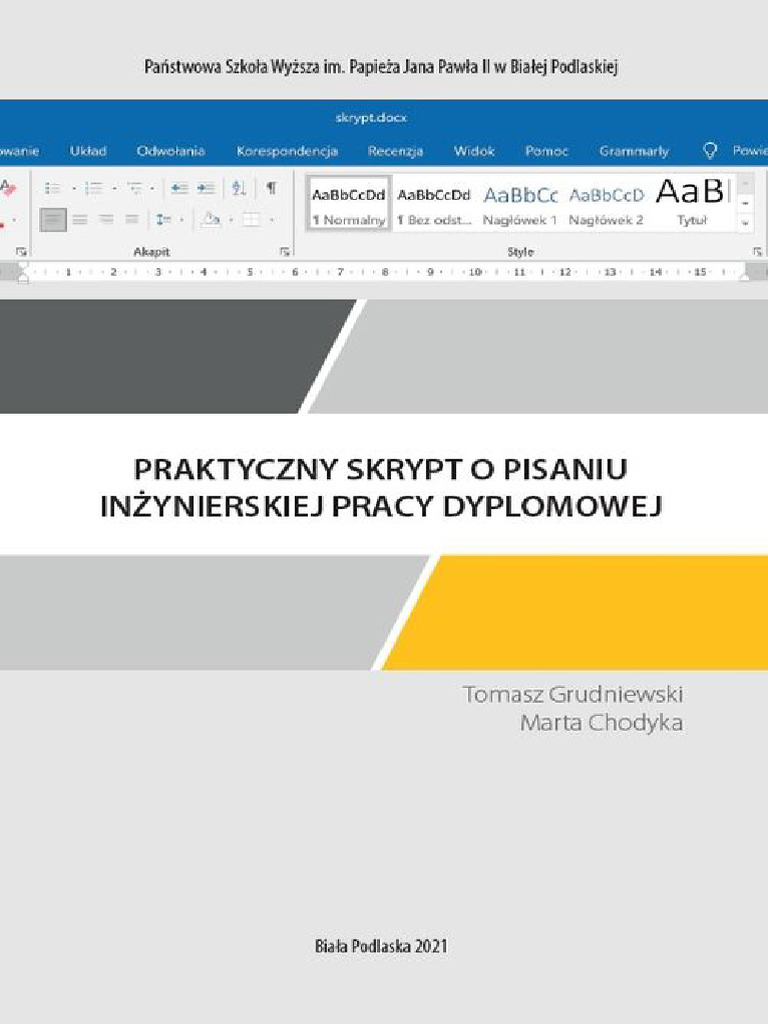Praktyczny Skrypt o Pisaniu Inzynierskiej Pracy Dyplomowej | PDF