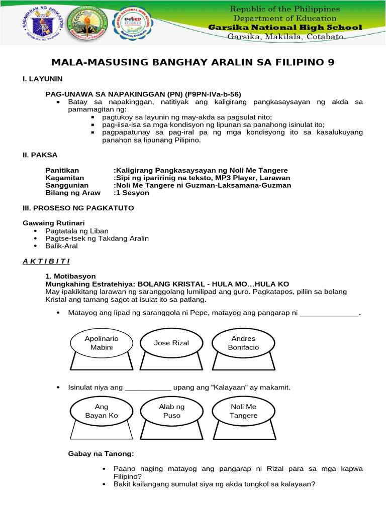 DLP - FIL 9 Quarter 4 | PDF