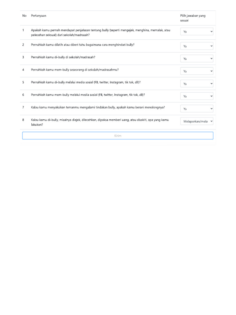 Angket Bullying | PDF
