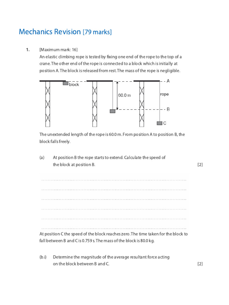 Mechanics_Revision | PDF | Force | Mass