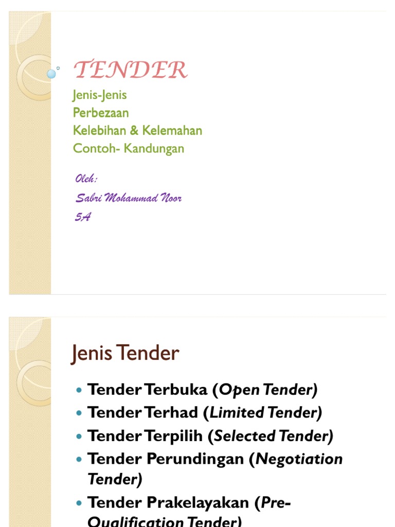 Tender | PDF | Bisnis