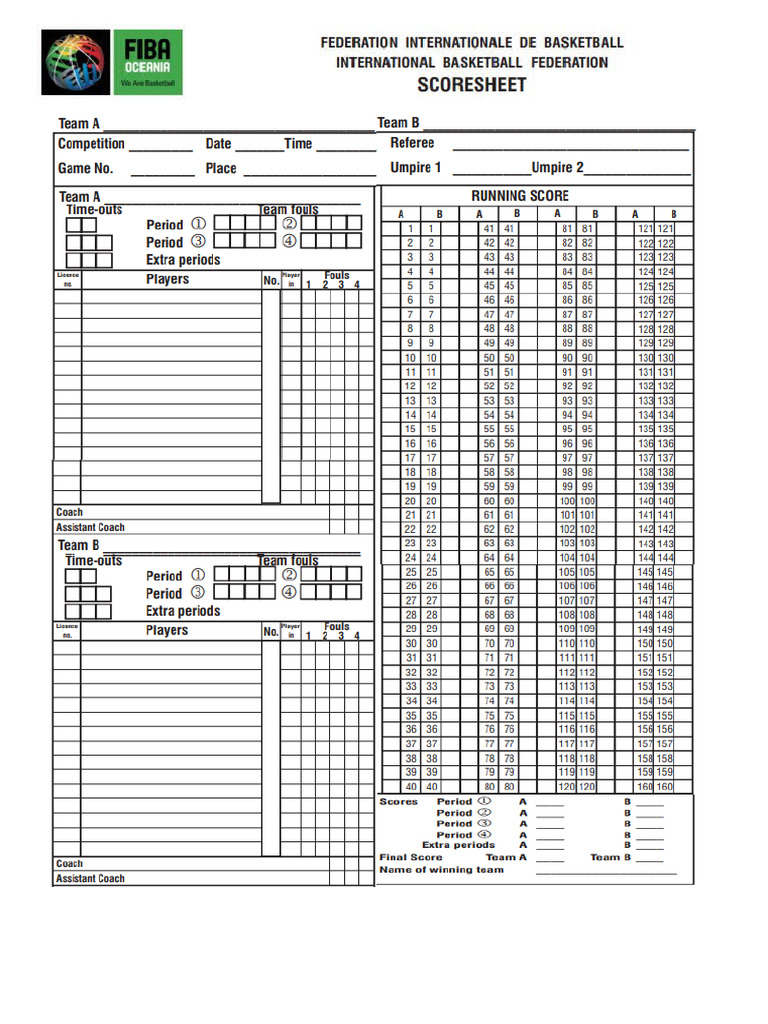 BPBL Scoresheet | PDF