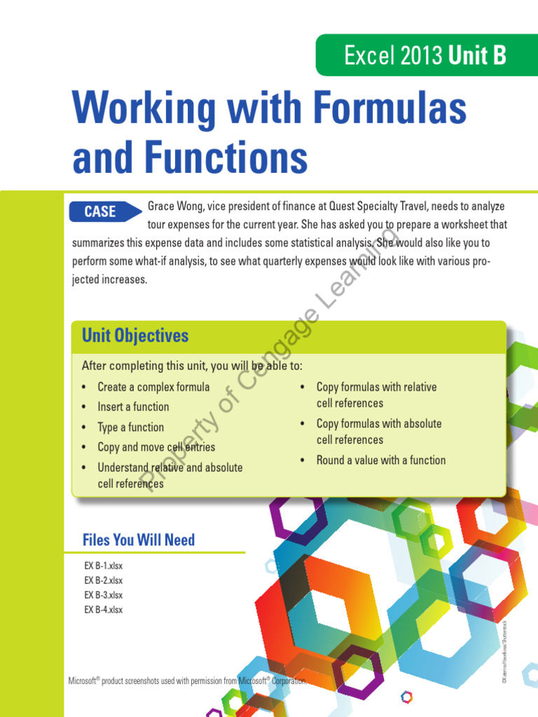 Msofficeintro Excel B Working With Formulas and Functions | PDF | Microsoft Excel | Function ...