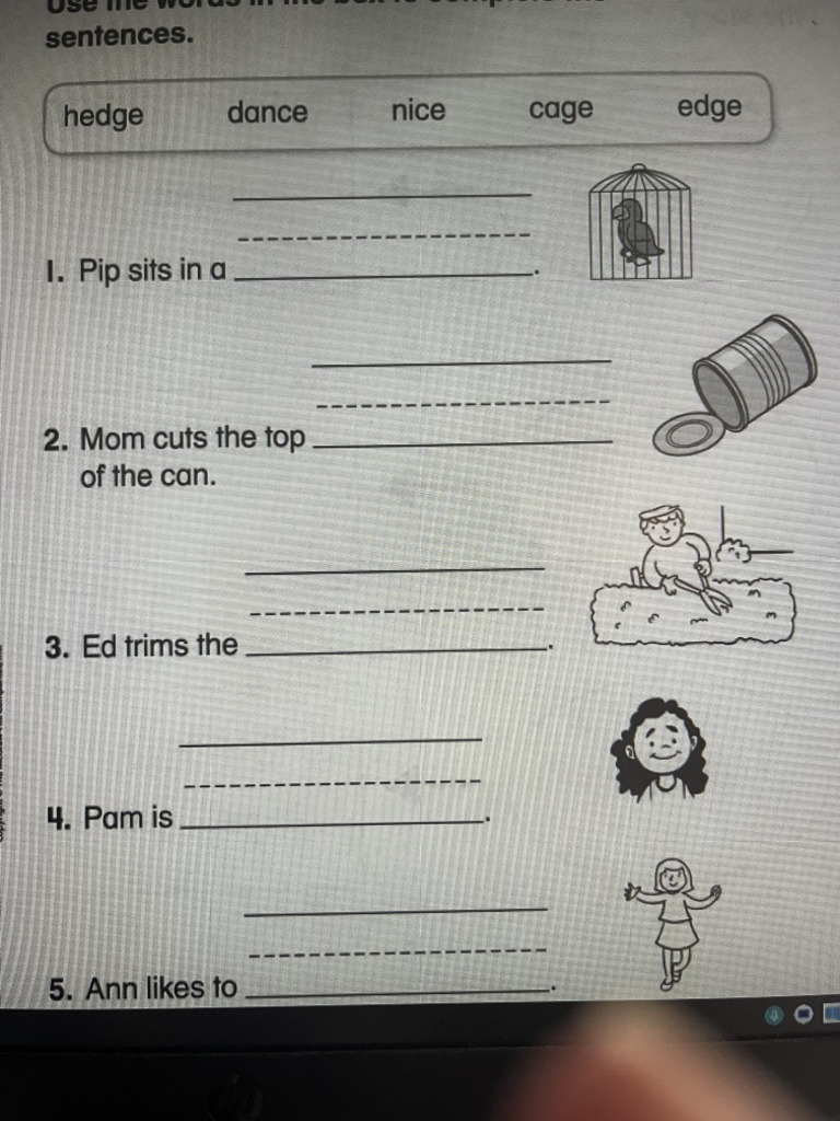 Fill in Blank Unit 3 Grade 1 | PDF