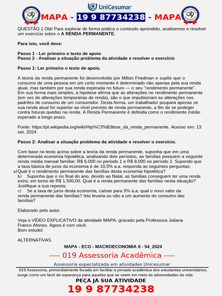 Mapa Mapa: - 019 Assessoria Acadêmica | PDF | Renda | Economias