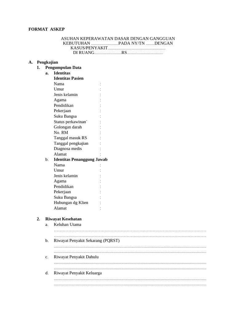 Format Askep KDM 2024 | PDF