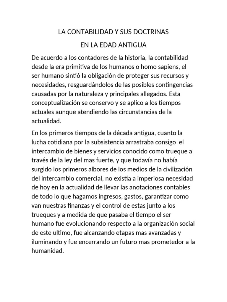 Contabilidad en la Edad Antigua: Orígenes y Evolución | PDF ...