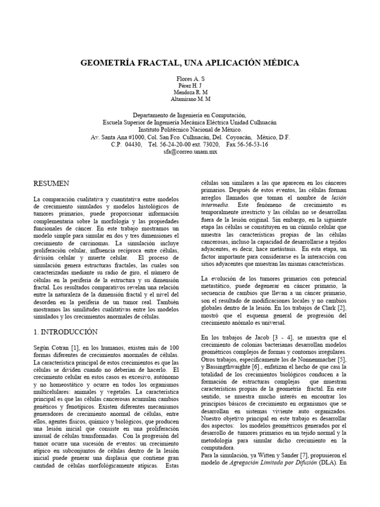 Geometria Fractal | PDF | Cáncer | Biología Celular)