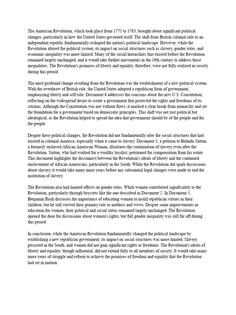 WEEK 2 DBQ | PDF | American Revolution | Republic